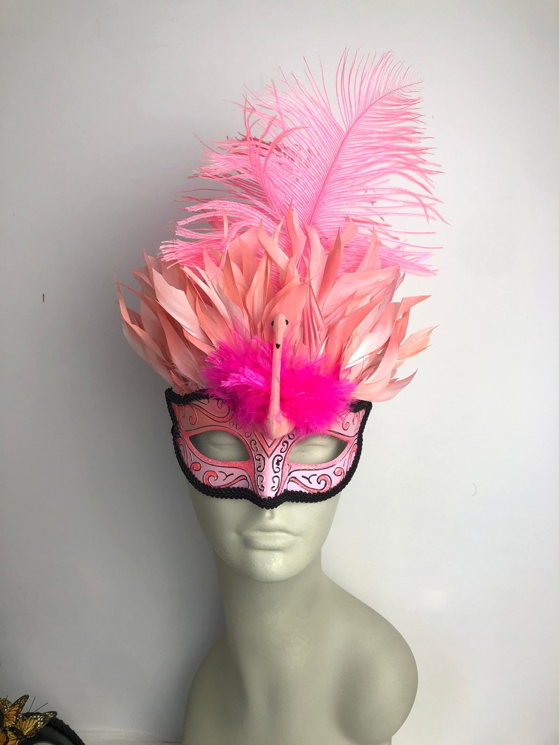 Flamingo Mask Mardi Gras Mask Masquerade - Etsy