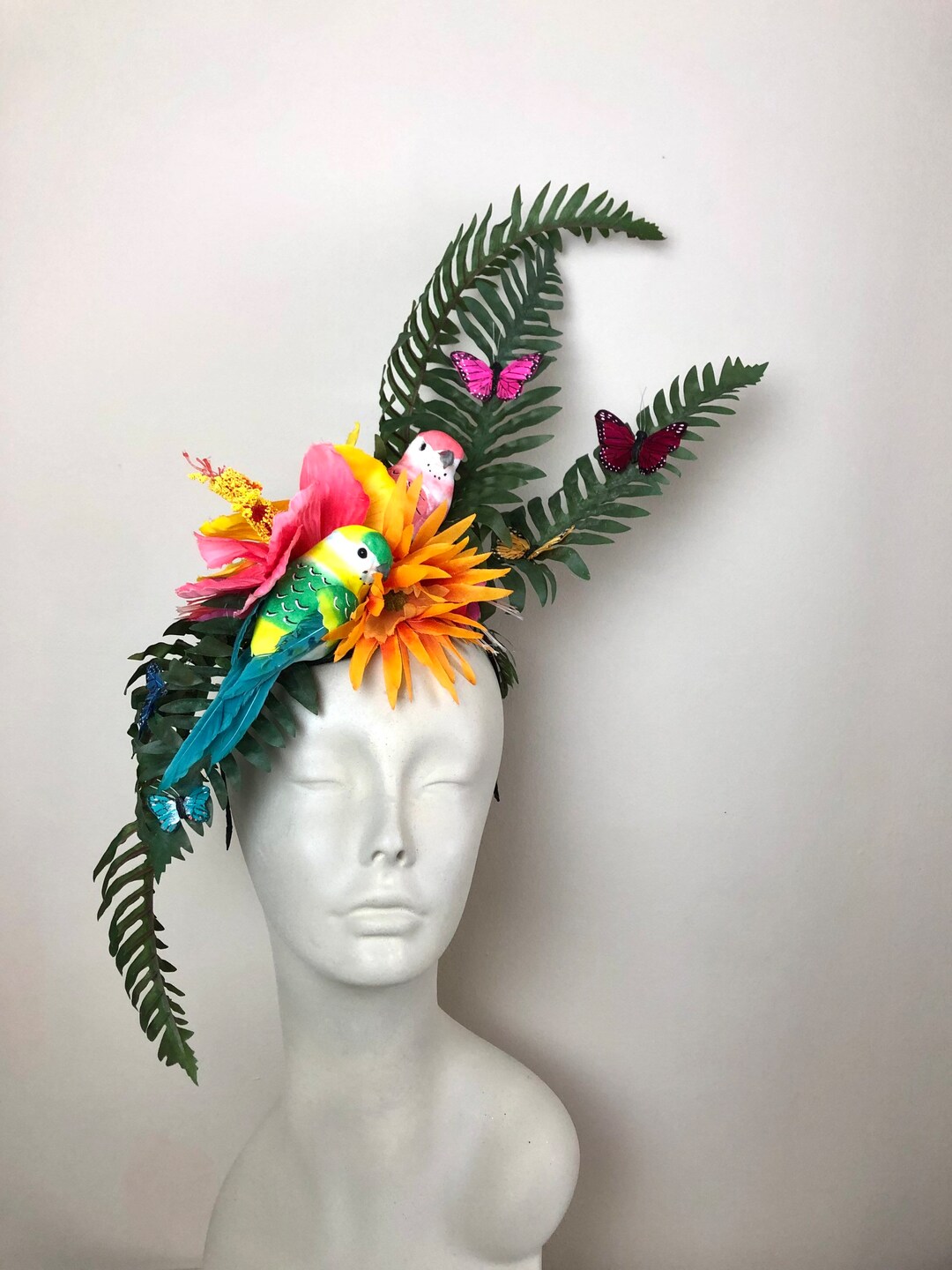 Tropical Headpiece- Bird Fascinator - Derby Headdress - Etsy