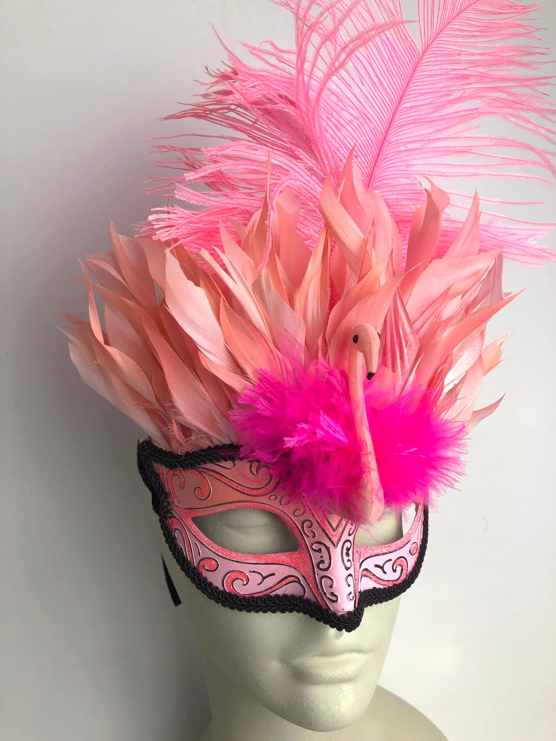 Flamingo Mask Mardi Gras Mask Masquerade - Etsy