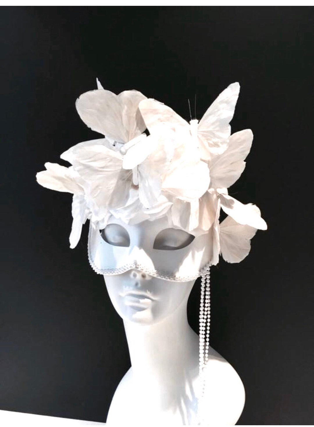 White Butterfly Mask- Masquerade Party Mask - Etsy