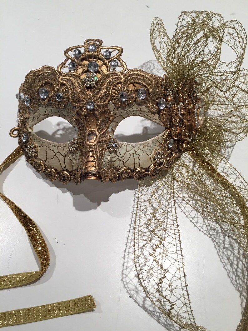 Gold Masquarade Mask Mardi Gras Halloween | Etsy