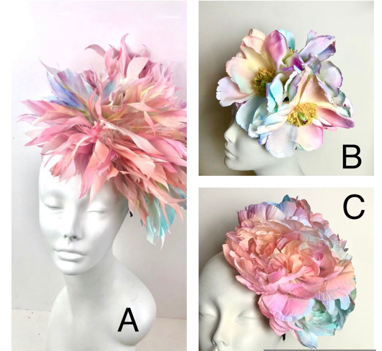 Pastel Fascinator Feather Headdress Ladies Hat - Etsy