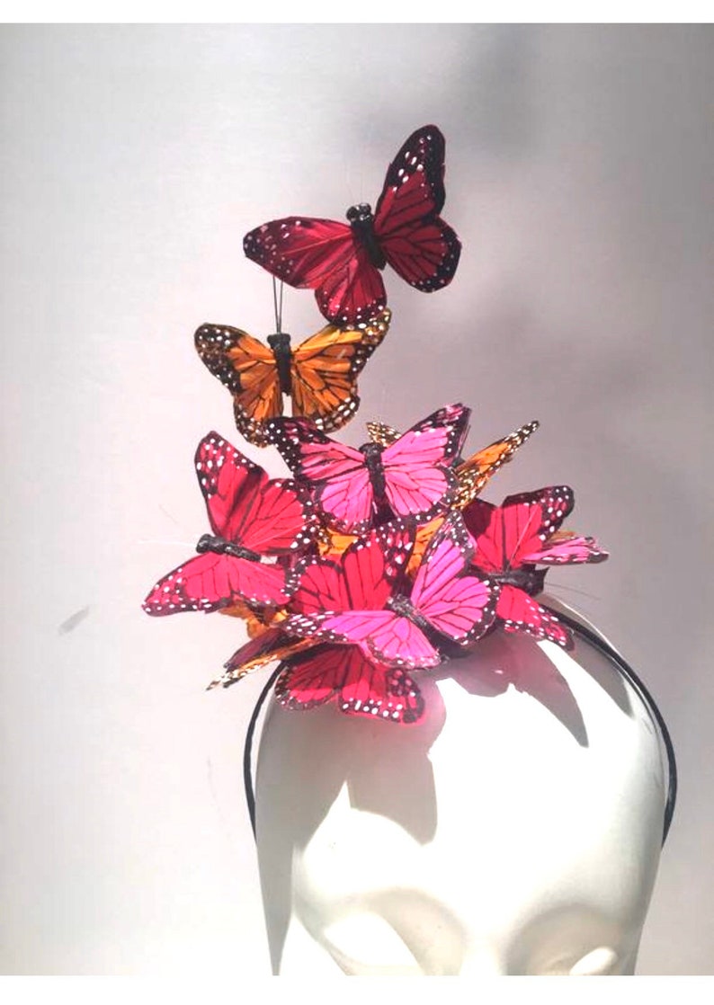 Butterfly Fascinator Black and White Headband - Etsy