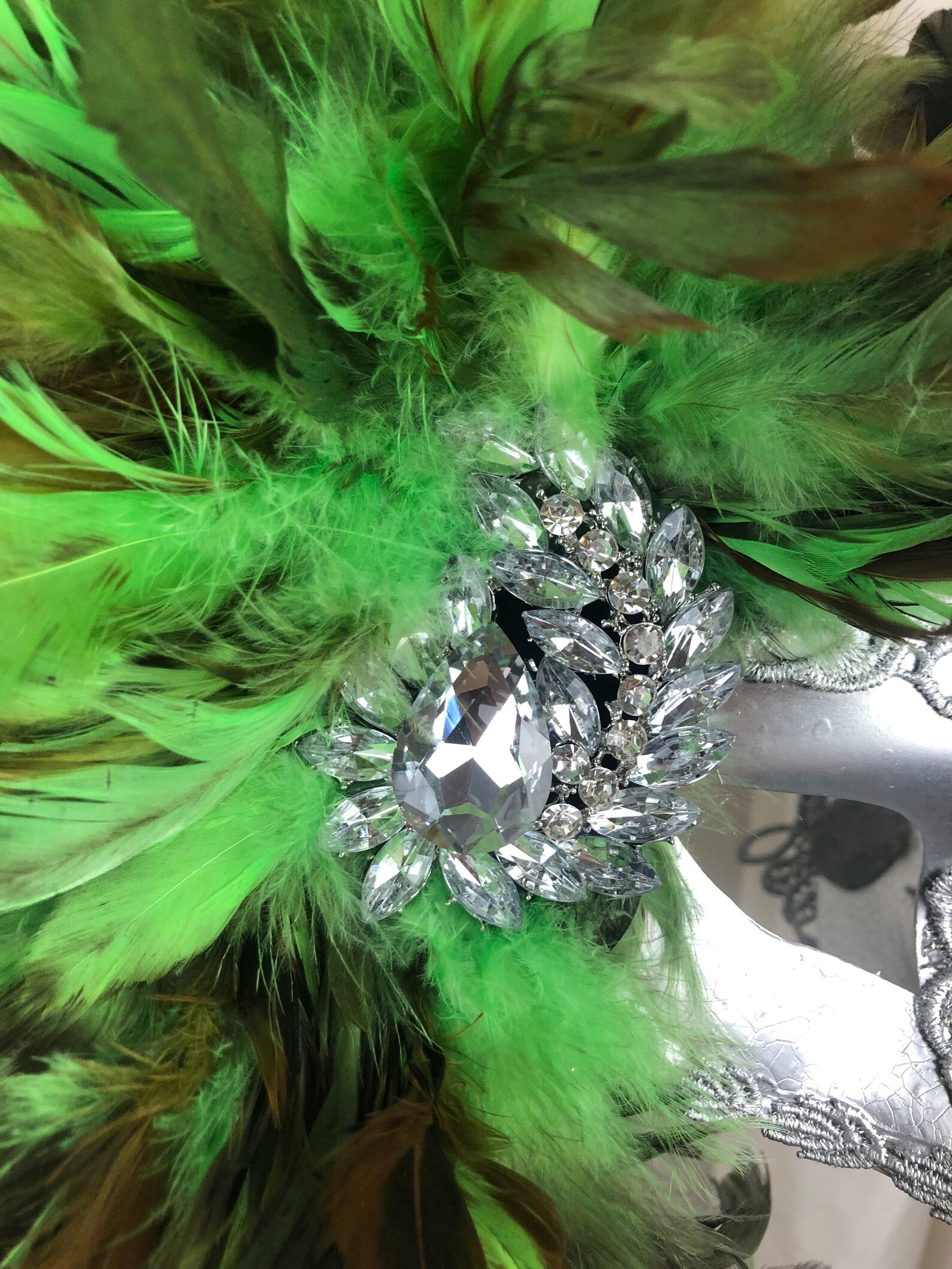 Green Masquerade Mask mardi Gras mask on a Stick Halloween - Etsy