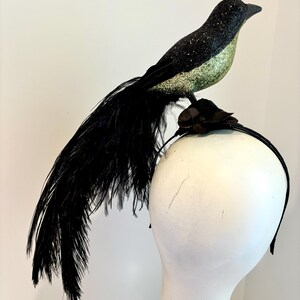 Black Bird Fascinator-the Birds- Glitter Raven - Etsy