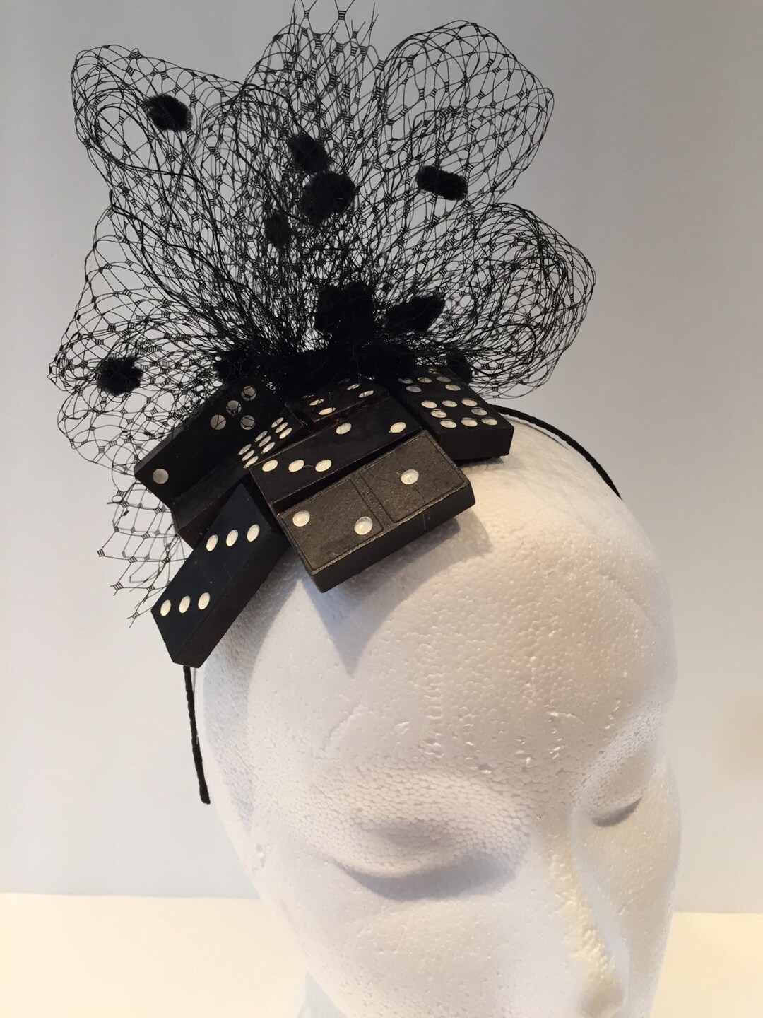 Black, White Fascinator Derby Domino Headpiece - Etsy