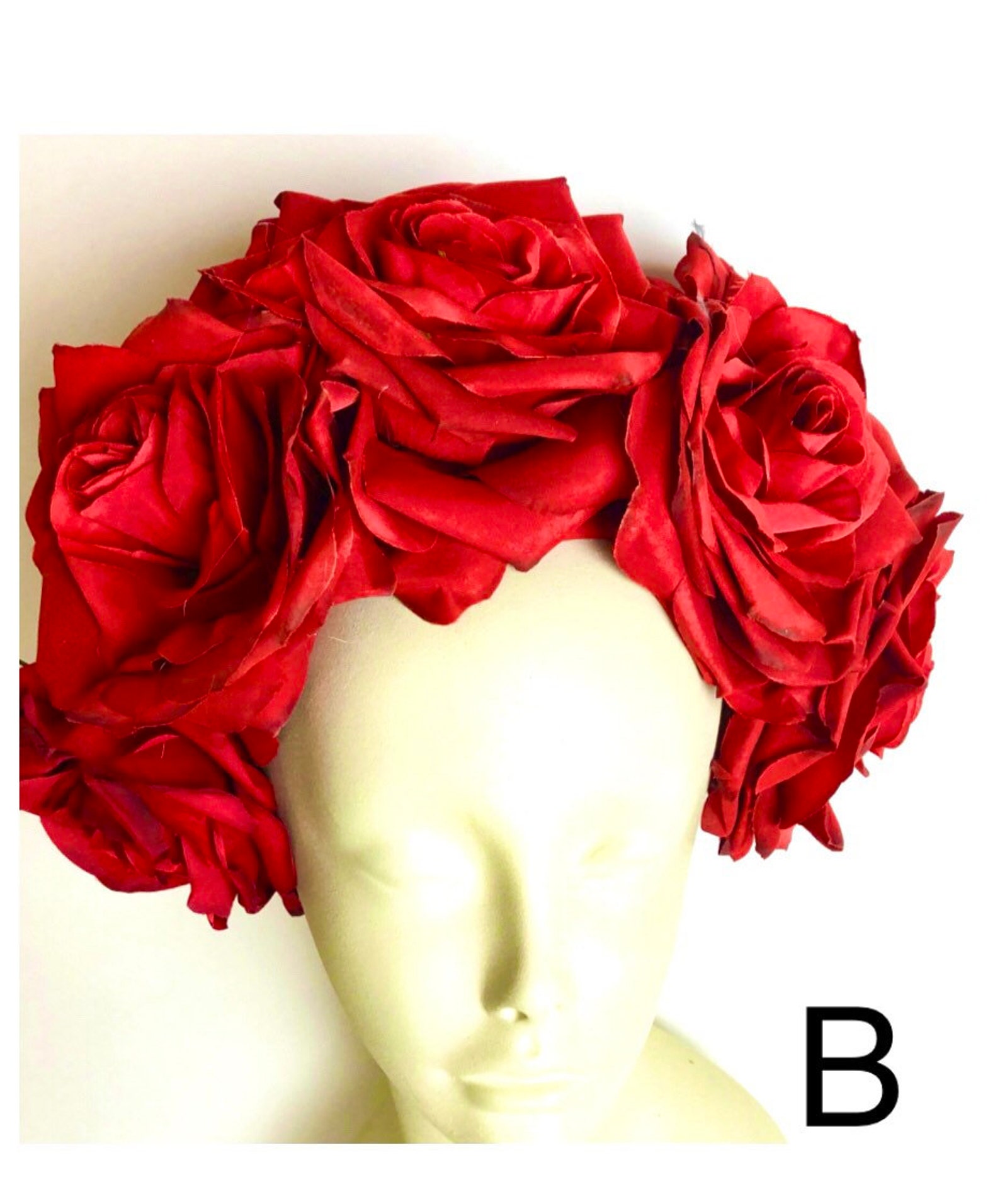 Red Rose Headpiece Flower Headband - Etsy