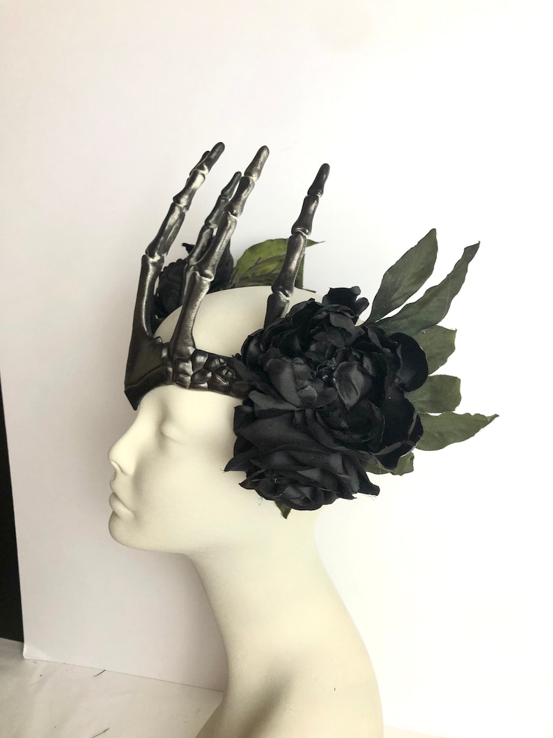 Evil Crown- Bones Crown With Flowers - Etsy