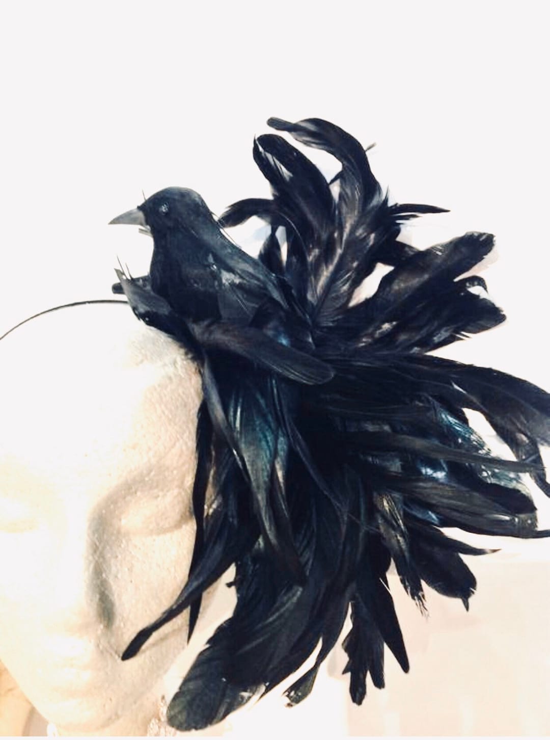 Crow Fascinator -moira Rose- Bird Headpiece -derby- Polo Match- Tea ...