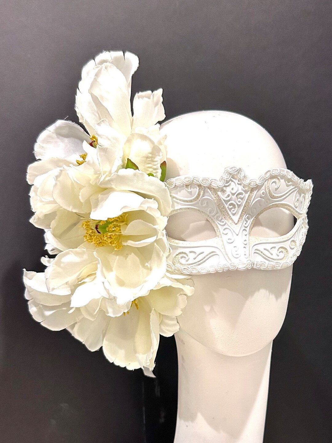 Ivory Masquerade Mask- Magnolia Mardi Gras Flower Mask - Etsy