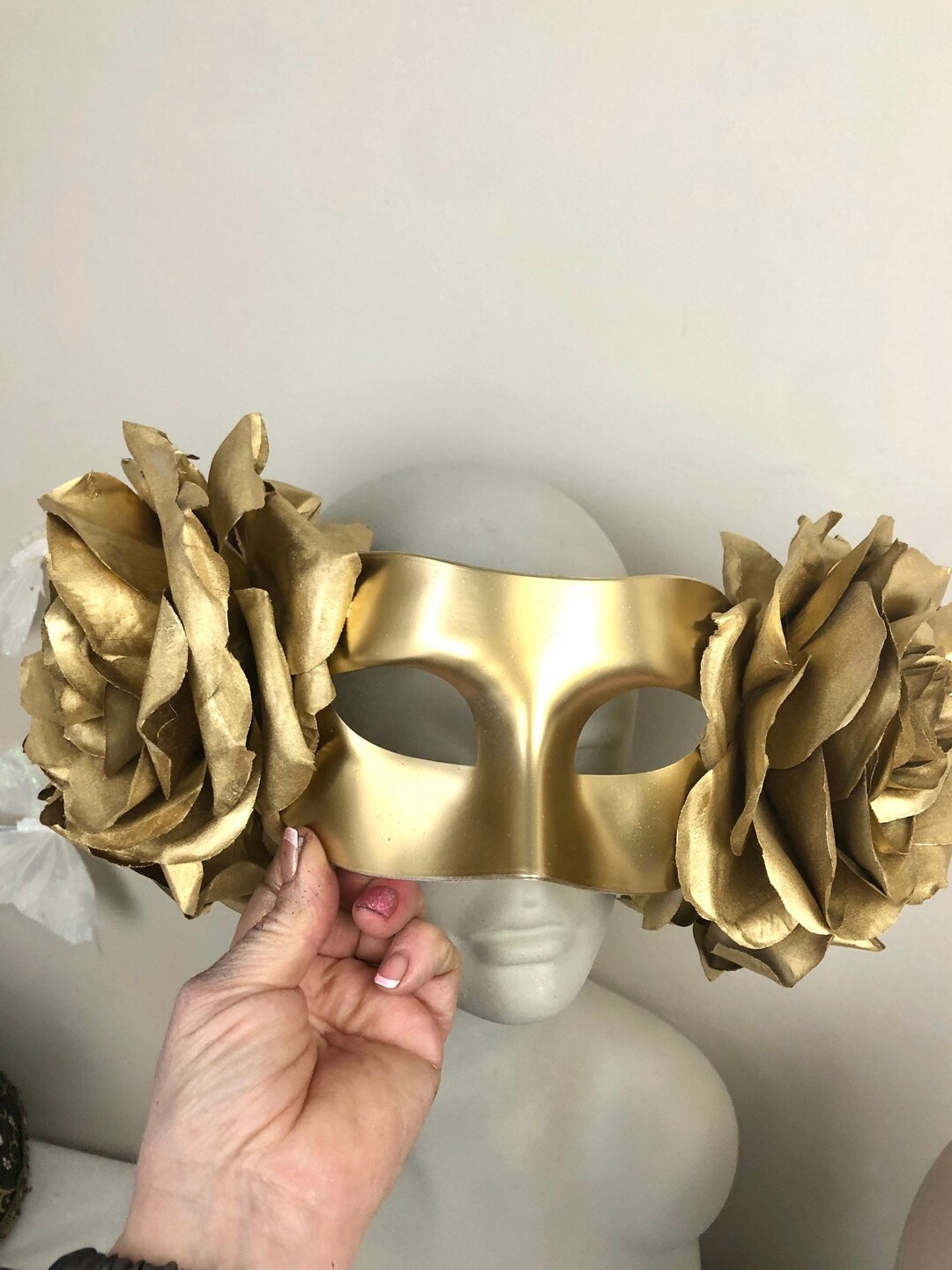 Gold Flower Masquerade Mask Masquerade Ball Costume Ball - Etsy