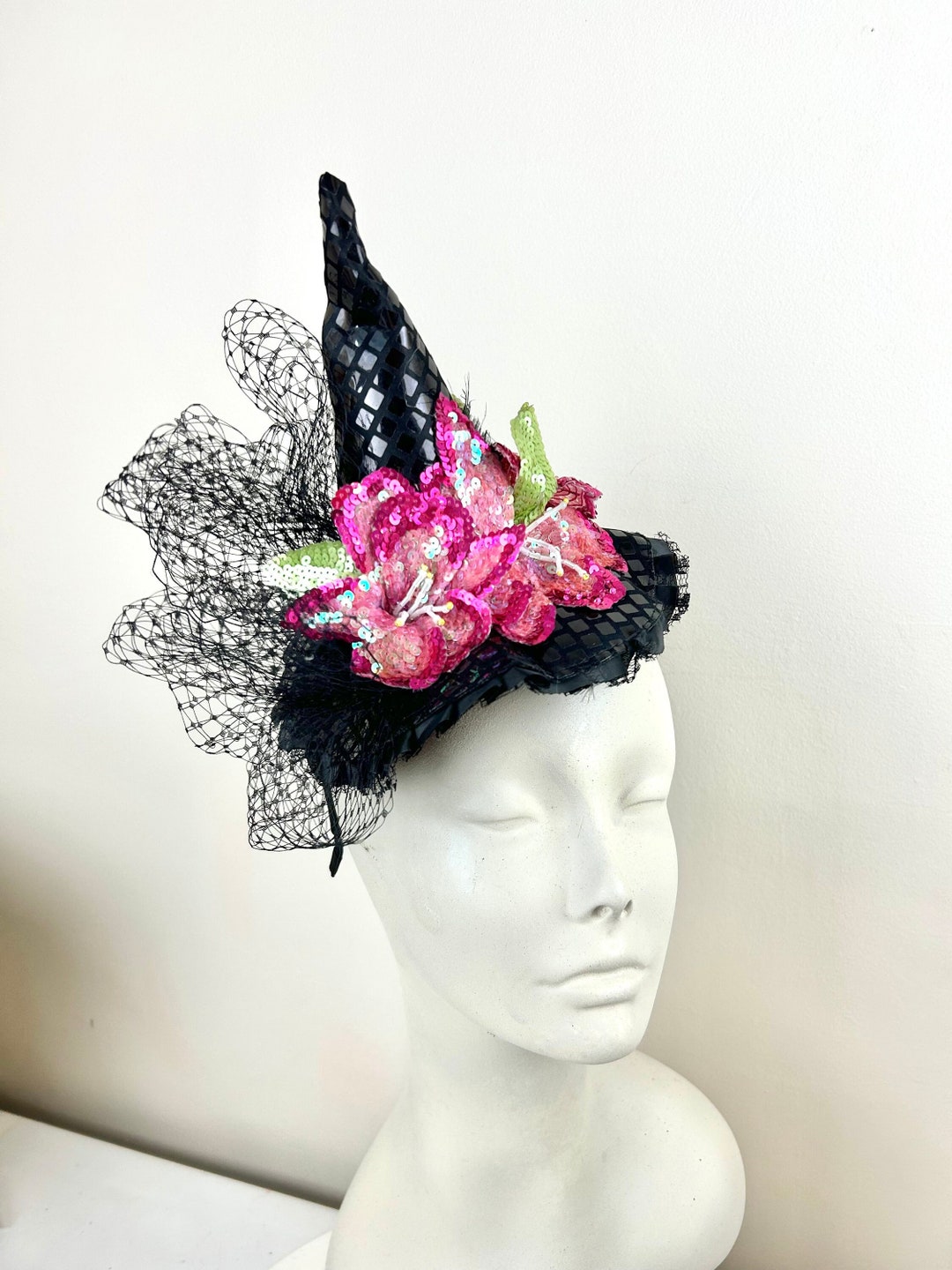 Witch Hat Hot Pink Fascinator Witch Costume - Etsy