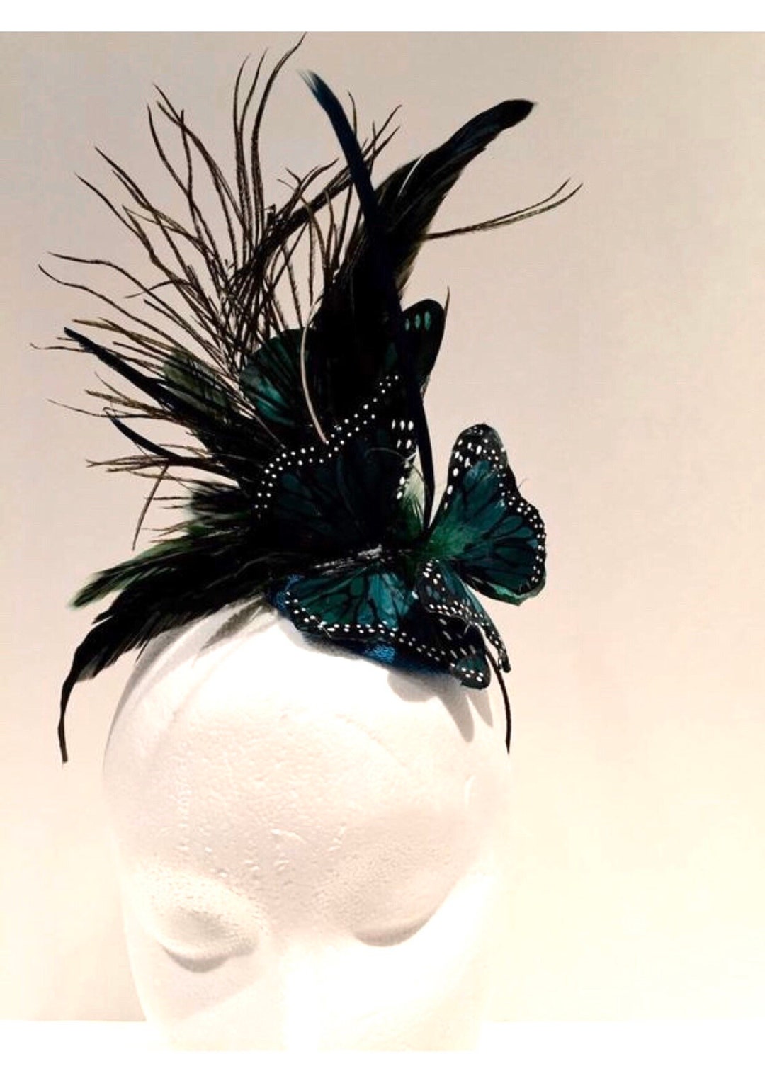 Butterfly Fascinator Green Headpiece - Etsy