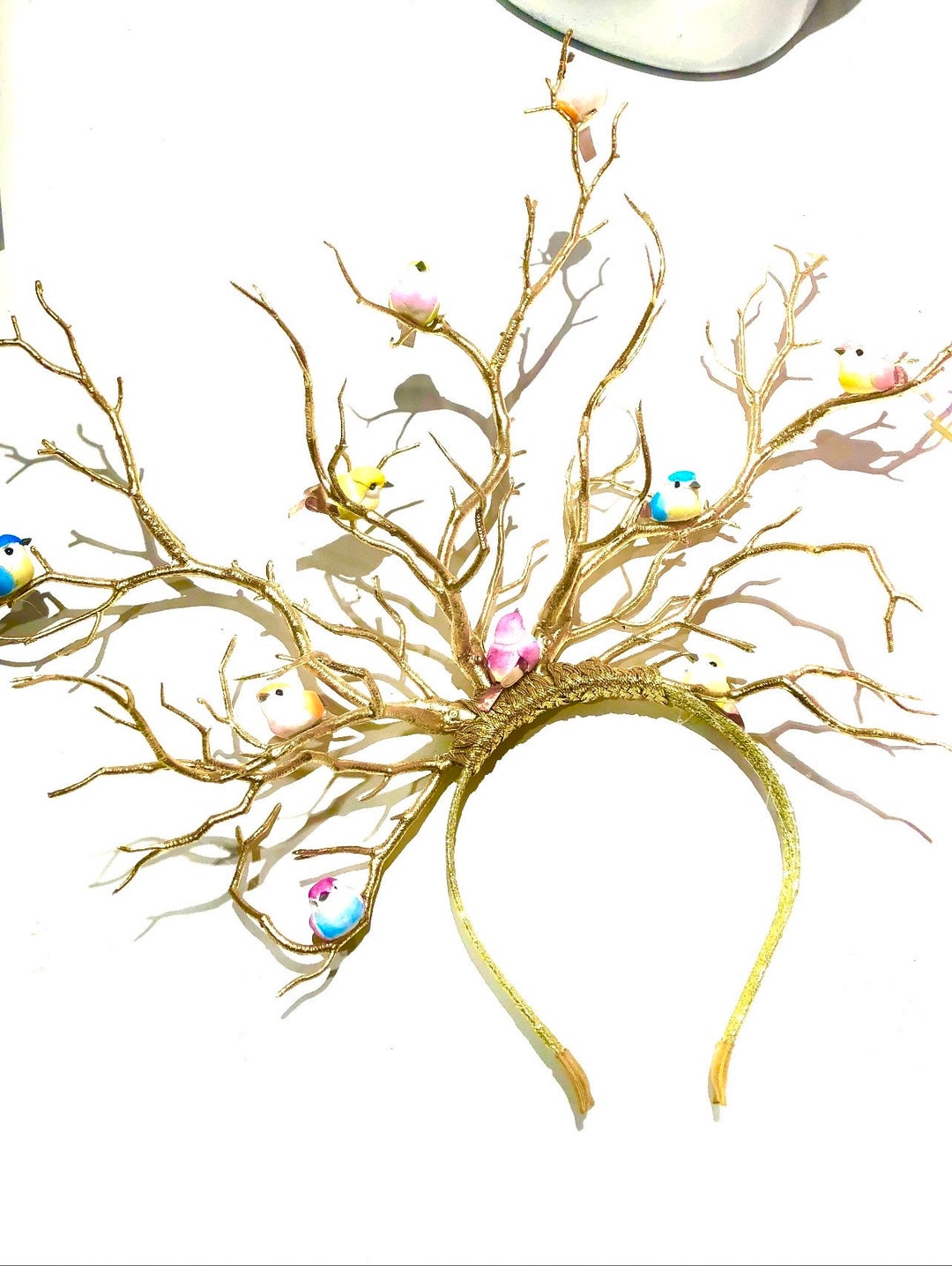 Bird Fascinator- Gold Branch Hat- Derby- Hat Luncheon - Etsy