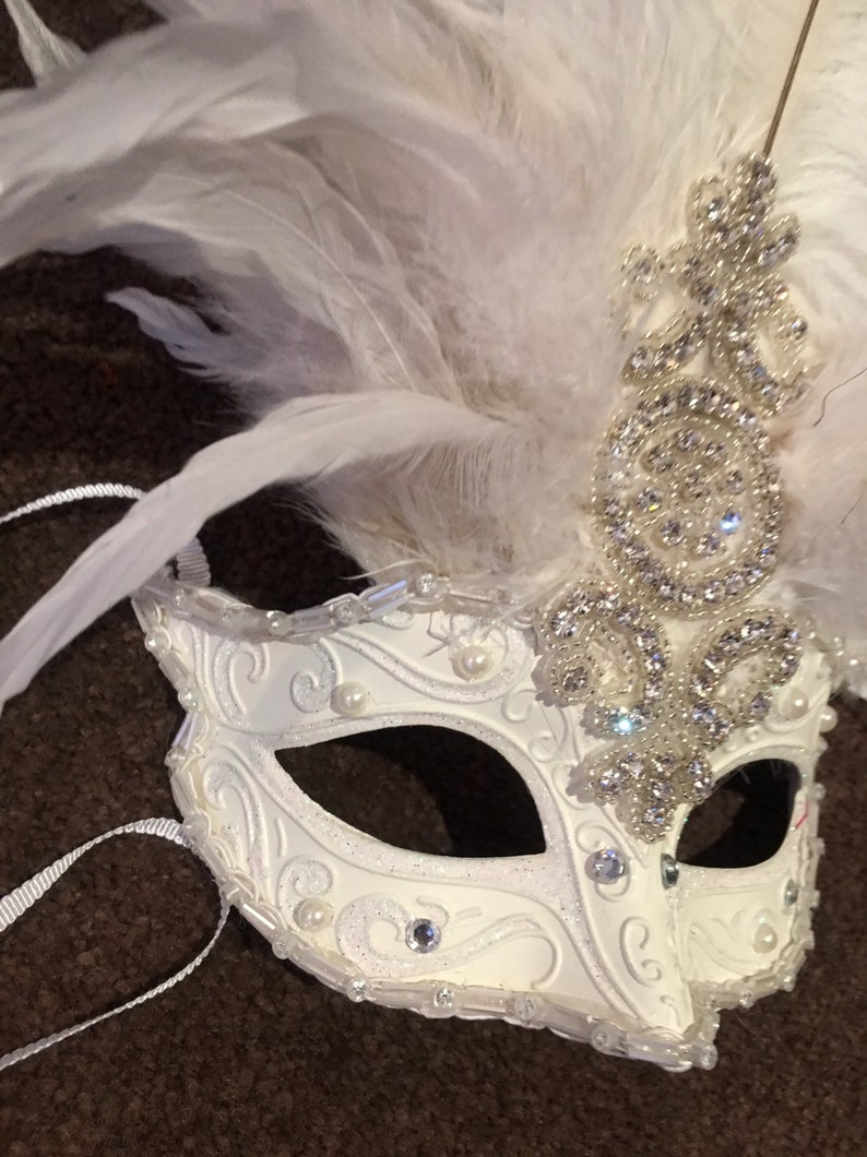 White Masquerade Mask bridal Wedding | Etsy