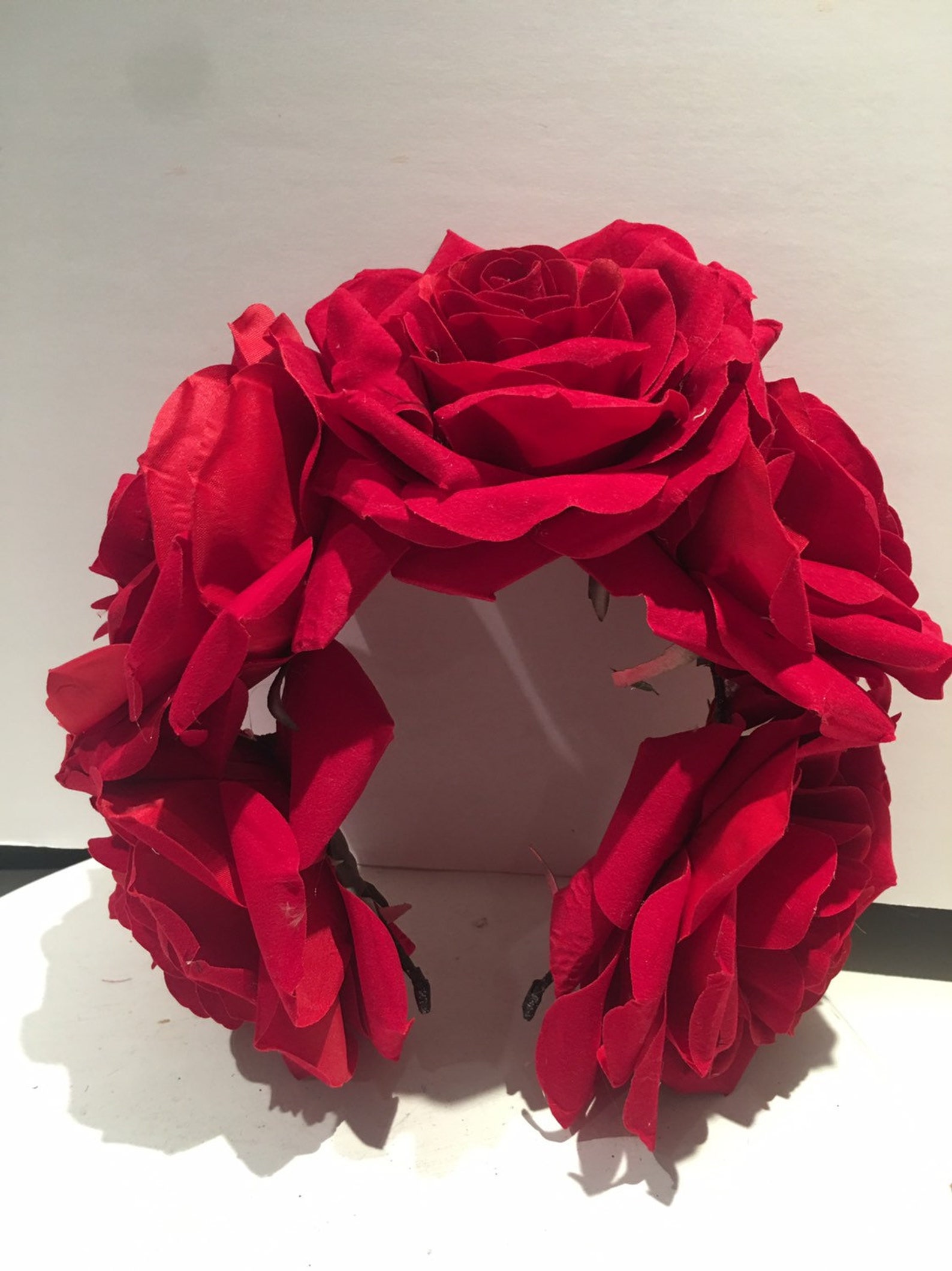 Red Rose Headpiece- Flower Headband - Etsy
