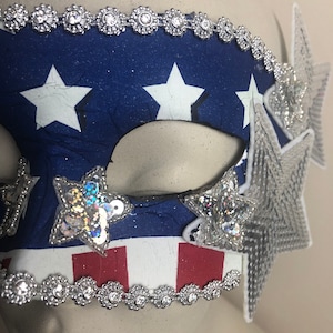 Star Masquerade Mask- USA Mask- Mardi Gras- Red, White and Blue. - Etsy