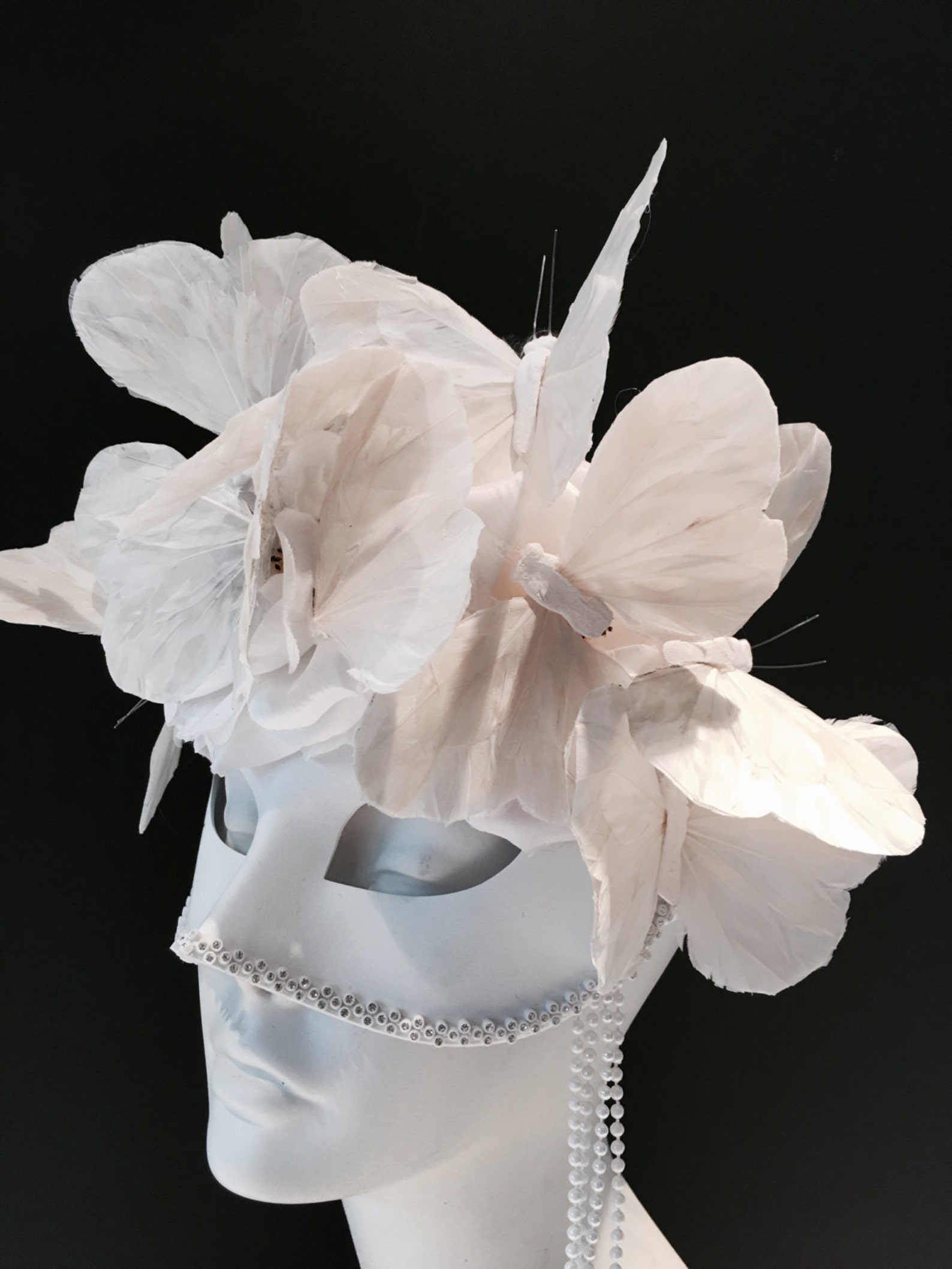 White Butterfly Mask- Masquerade Party Mask - Etsy