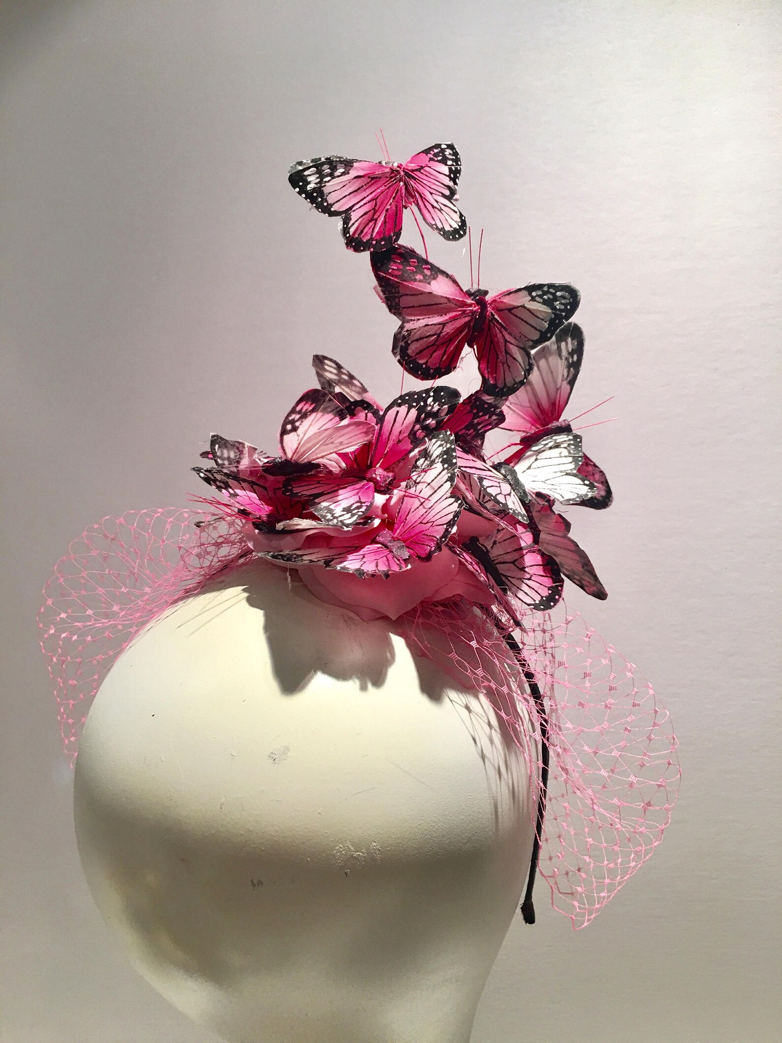 Pink Fascinator Butterfly Hatinator - Etsy