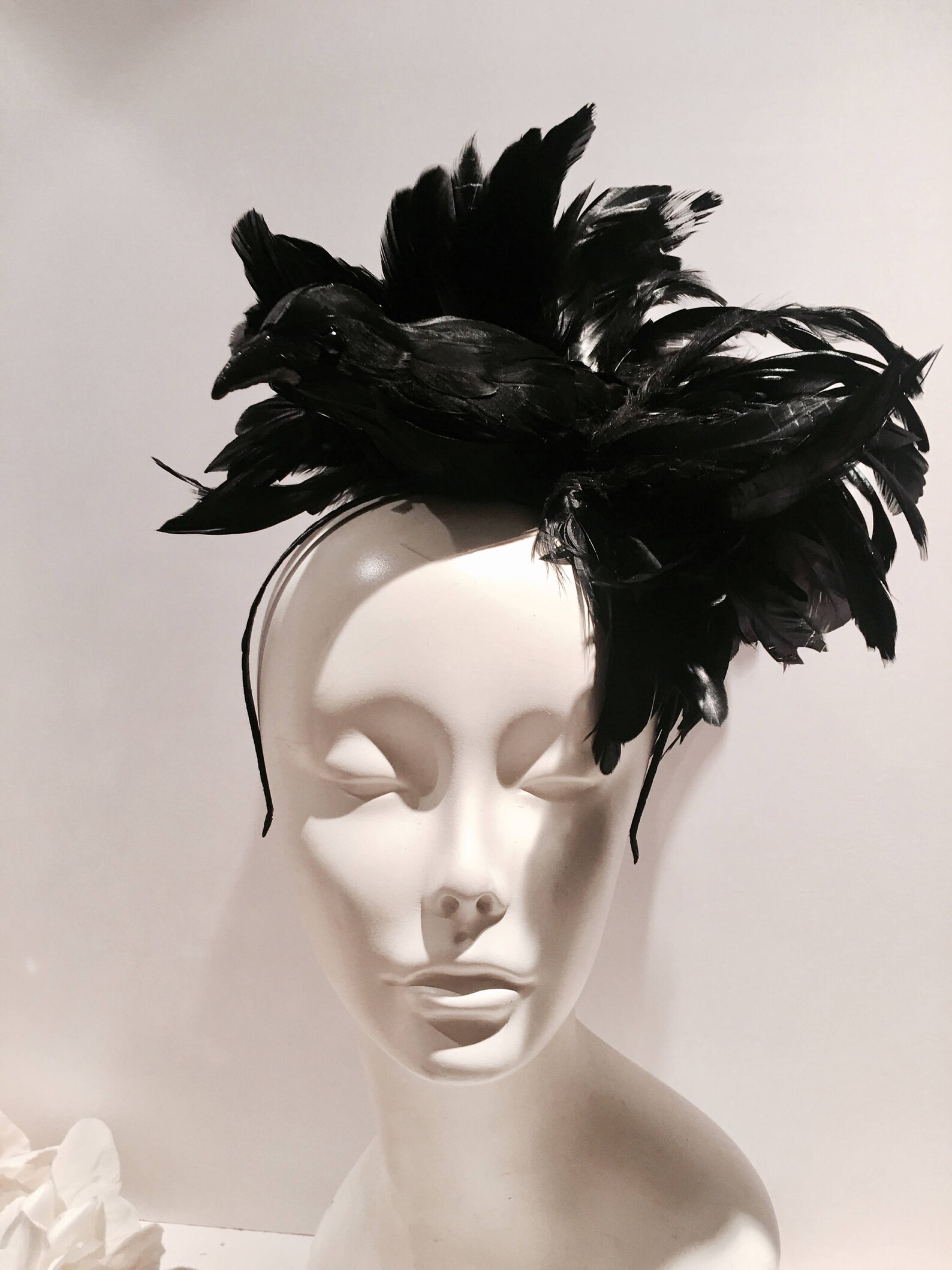 Black Fascinator for All Occasions Bird Hat Costume | Etsy