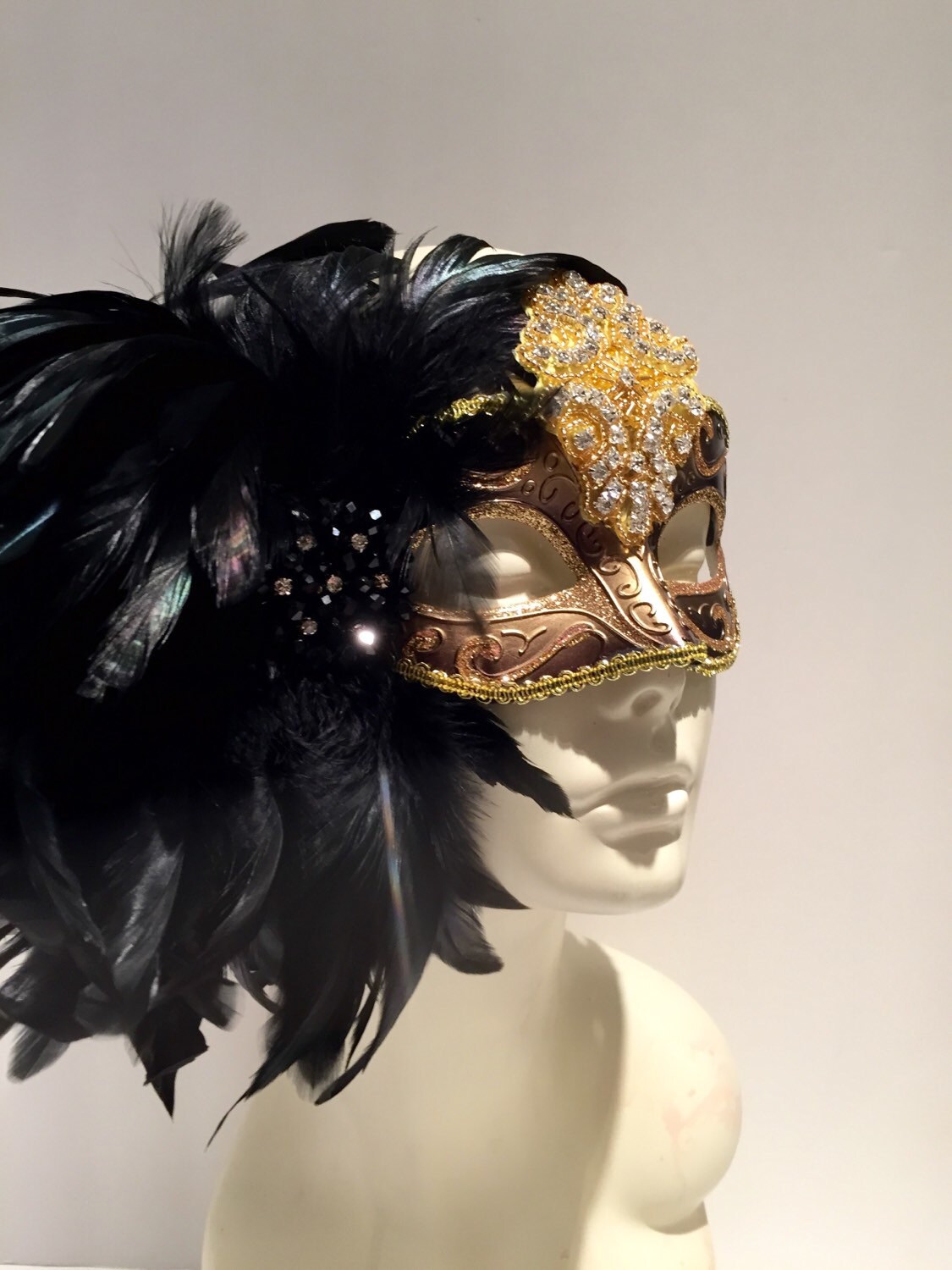 Black Masquerade Mask Custom Mask | Etsy