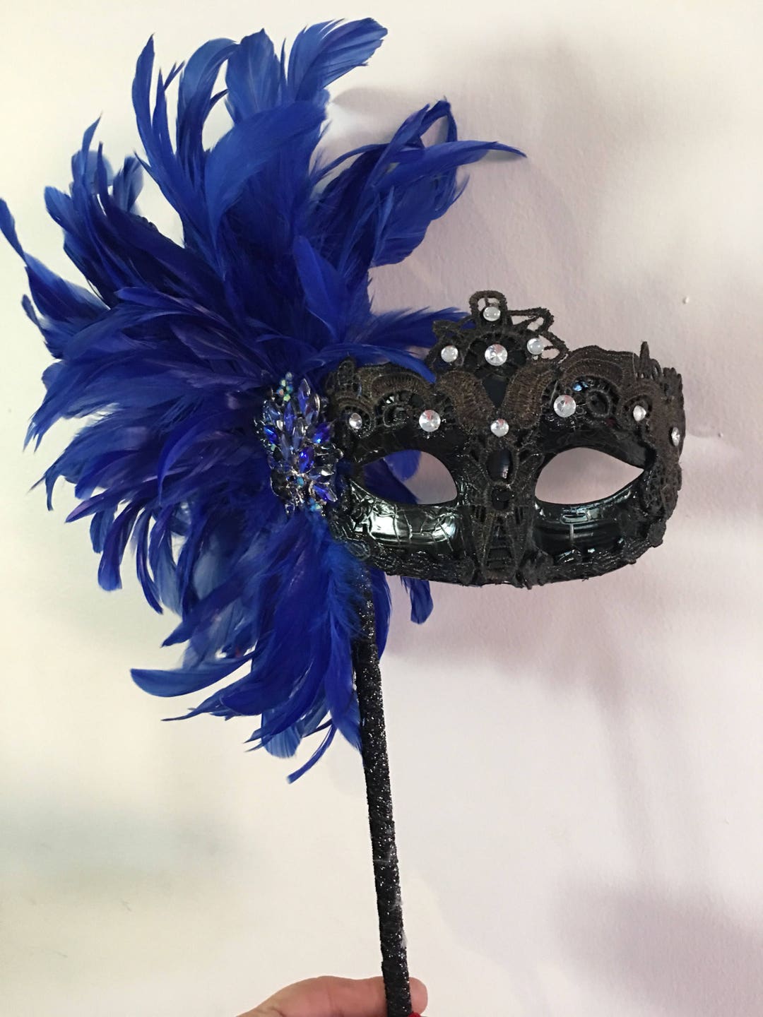 Blue Masquerade Mask Masks on a Stick Halloween - Etsy