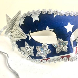Star Masquerade Mask- USA Mask- Mardi Gras- Red, White and Blue. - Etsy