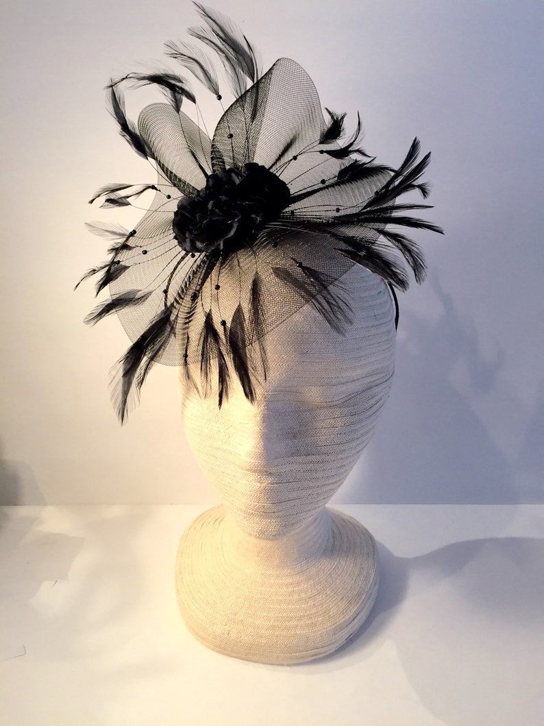 Black Fascinators Cocktail Hat Special Occassion - Etsy