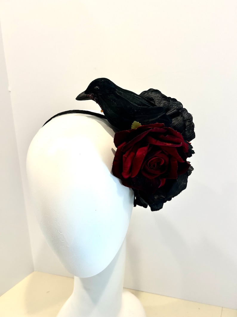 Crow Fascinator -moira Rose- Bird Headpiece -halloween - Etsy