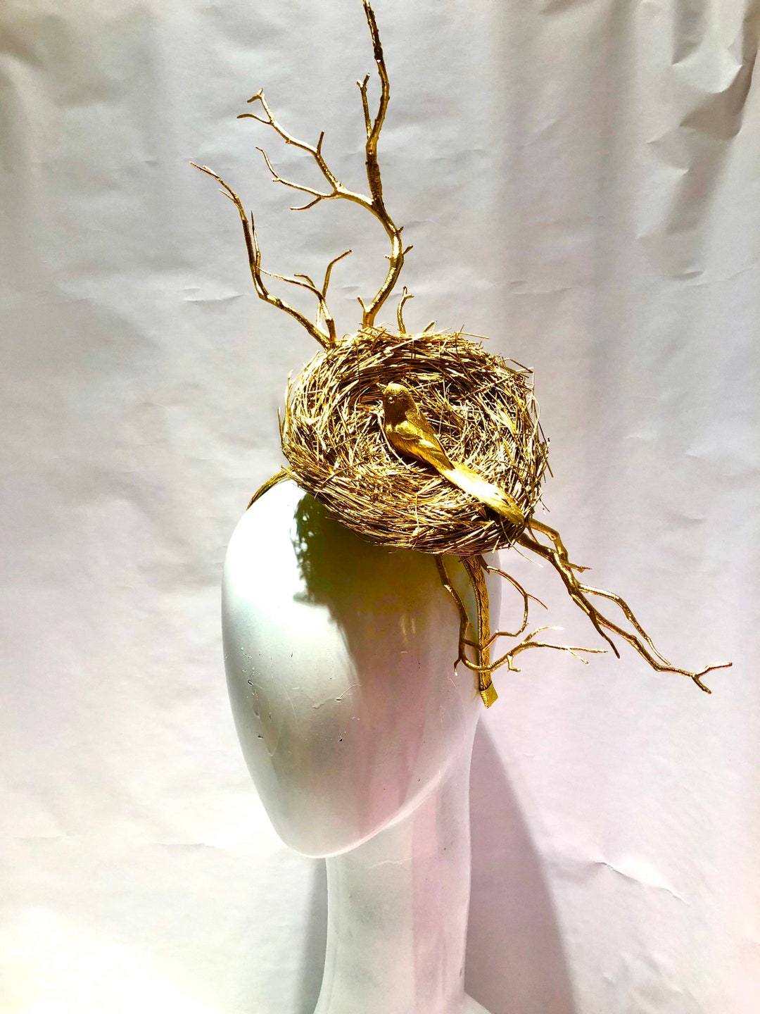 Gold Bird Nest Fascinator- Derby- Nature Headband - Etsy