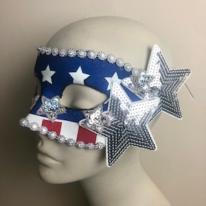 Star Masquerade Mask- USA Mask- Mardi Gras- Red, White and Blue. - Etsy