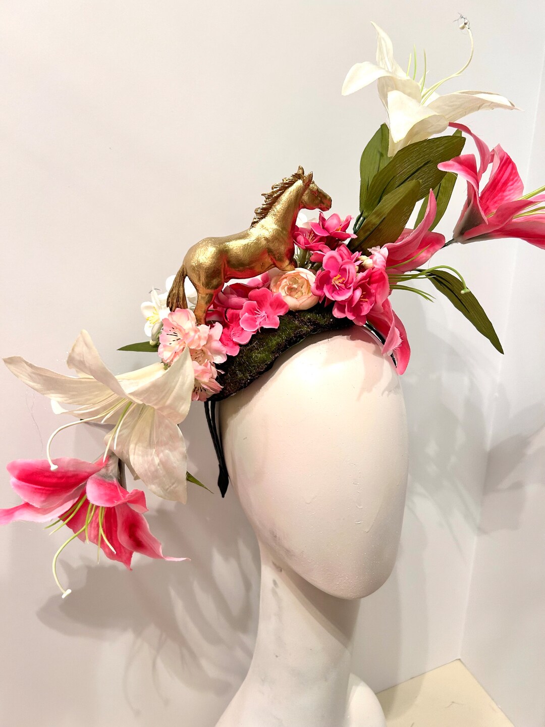 Pink Lily Fascinator Oaks Derby Hat Lilies for the Fillies - Etsy