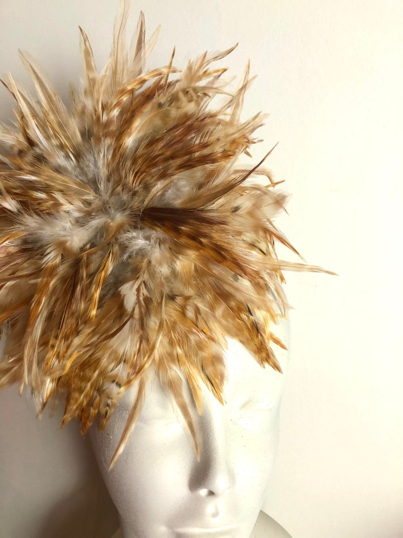 Fun Fascinator- Rust Feather Headband -derby Fascinator - Etsy