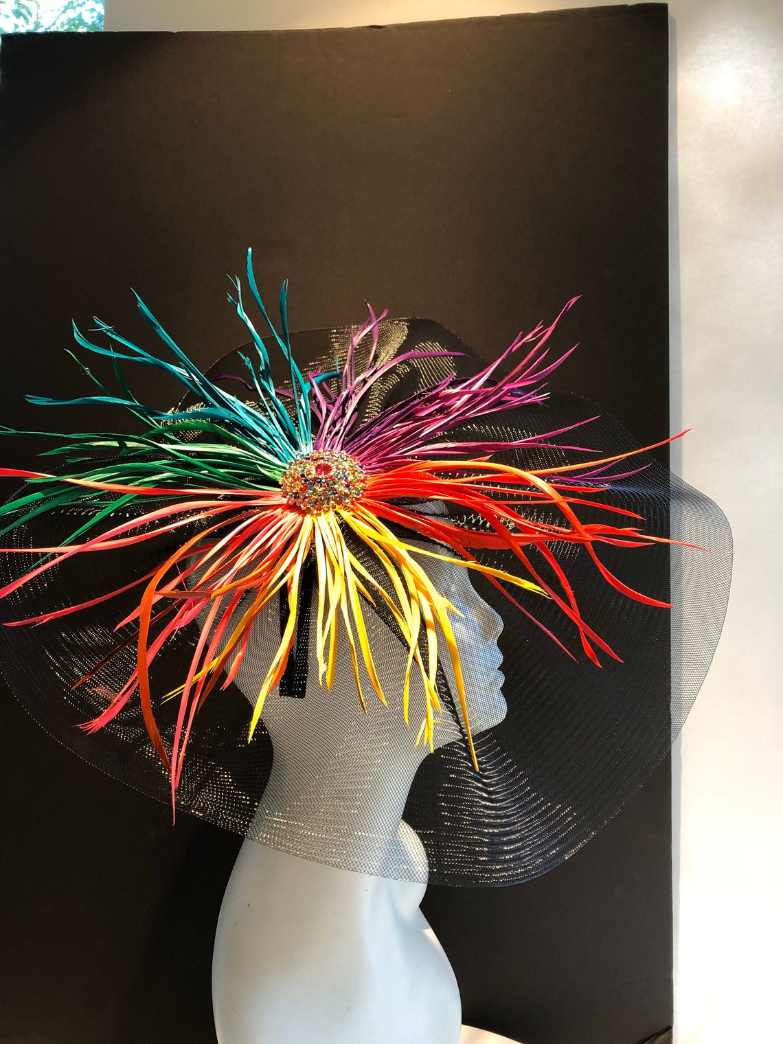 Fascinator for Derby Horse Race Large Brim Tea Party - Etsy