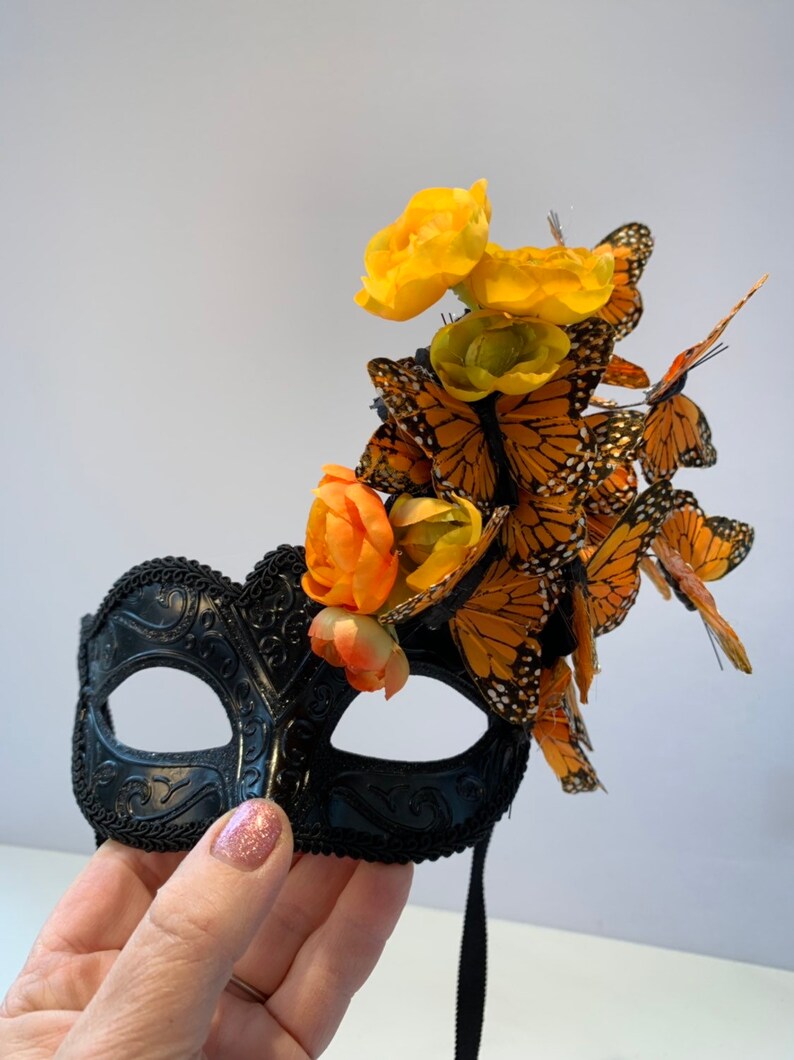 Masquerade Masks Butterfly Costume Orange Monarch | Etsy