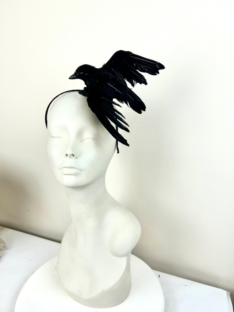 Black Fascinators- Crow Costume -raven Bird Headband- Halloween - Etsy