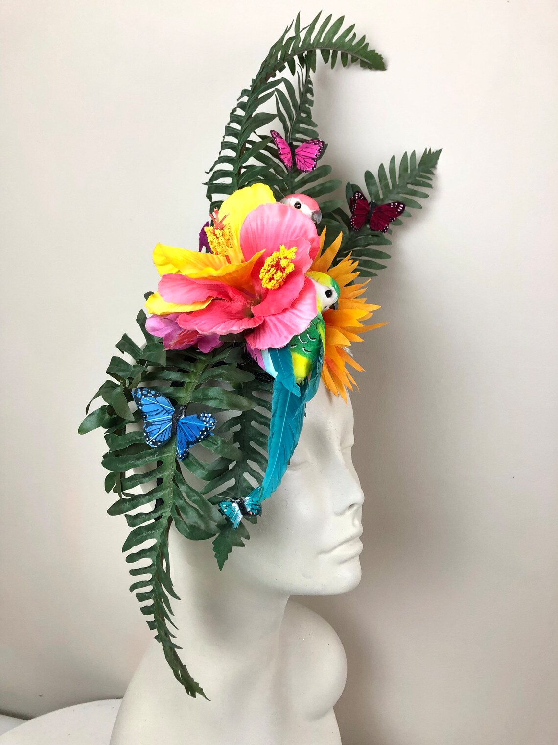 Tropical Headpiece- Bird Fascinator - Derby Headdress - Etsy