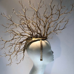 Mohawk Headpiece- Gold Branch Headdress - Etsy