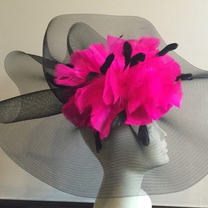 Fuchsia Hat- Hot Pink Fascinator- Ladies Luncheon - Etsy