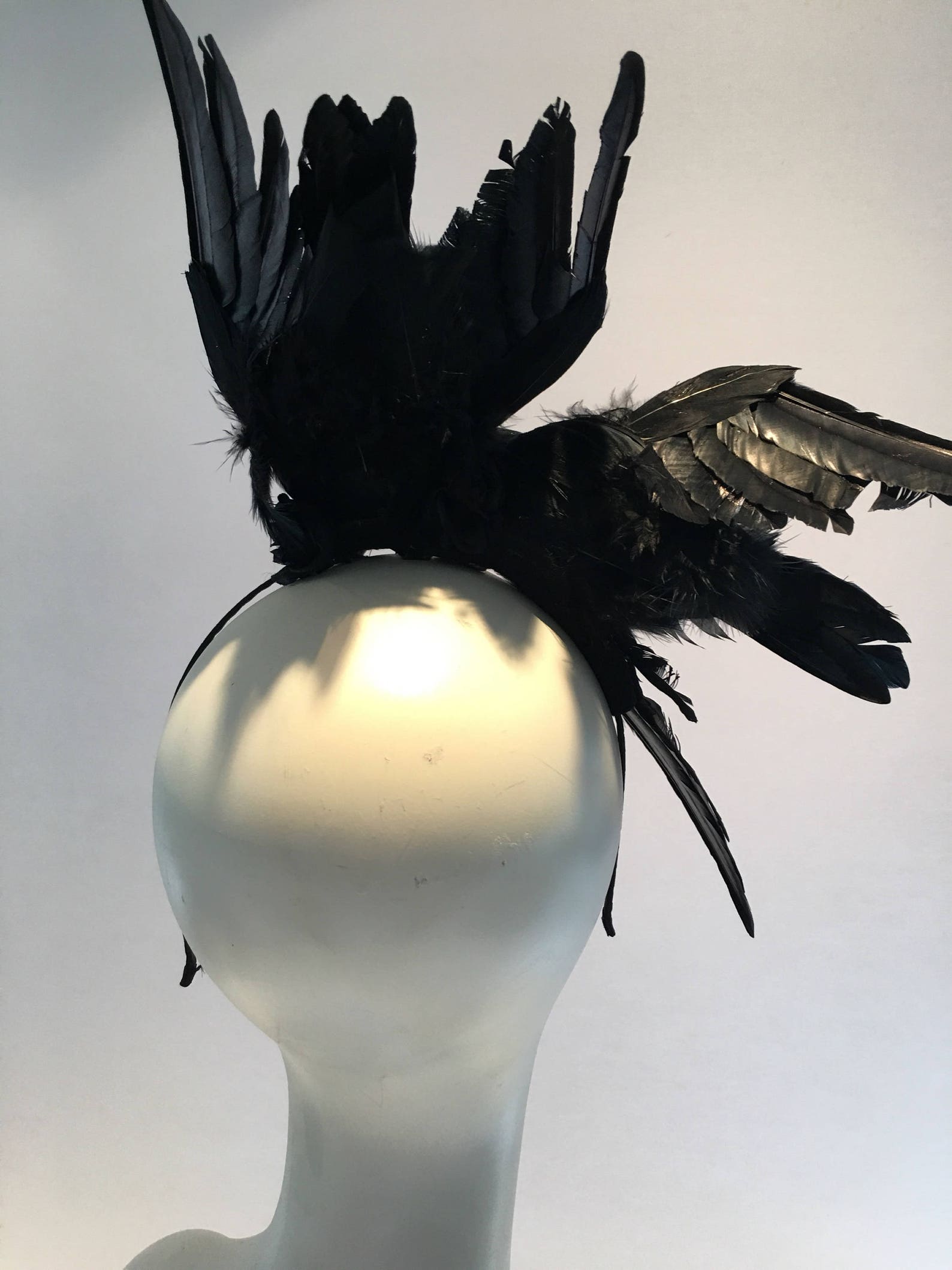 Black Fascinator- Bird Costume - Crow- Garden of Time - Etsy