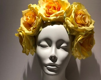 Red Rose Headpiece Flower Headband | Etsy