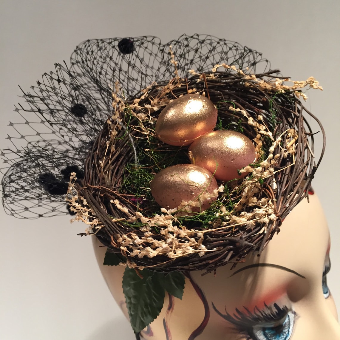 Gold Egg Bird Nest Fascinator – Spring Garden Headband - Etsy