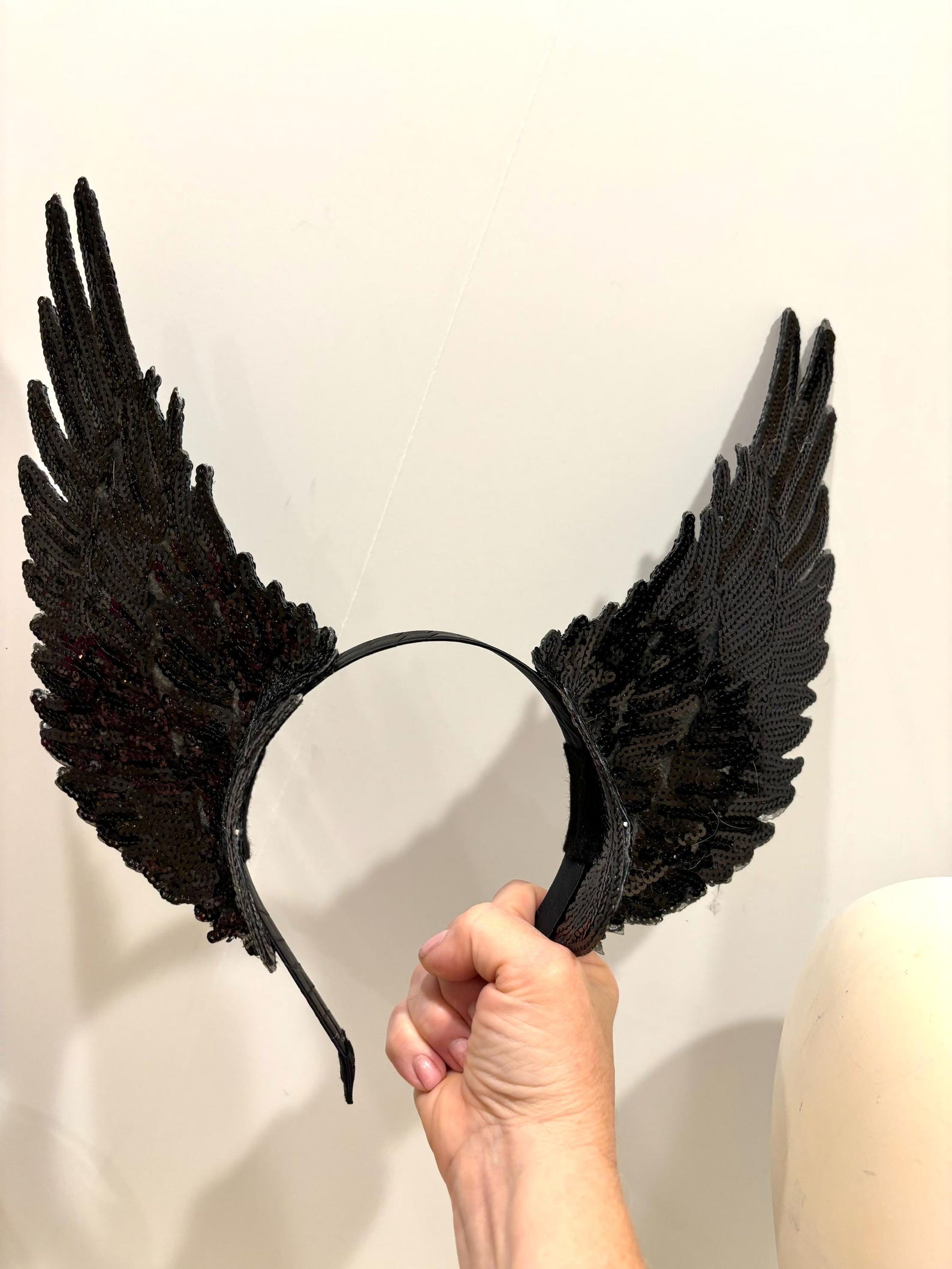 Wing Headpiece- Black Sequin Headdress - Etsy