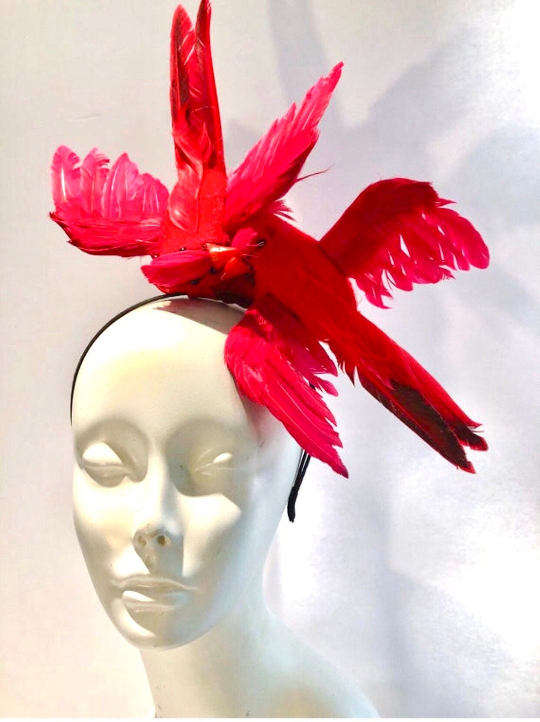 Red Fascinators- Derby- Red Bird Costume - Bird Headband - Etsy