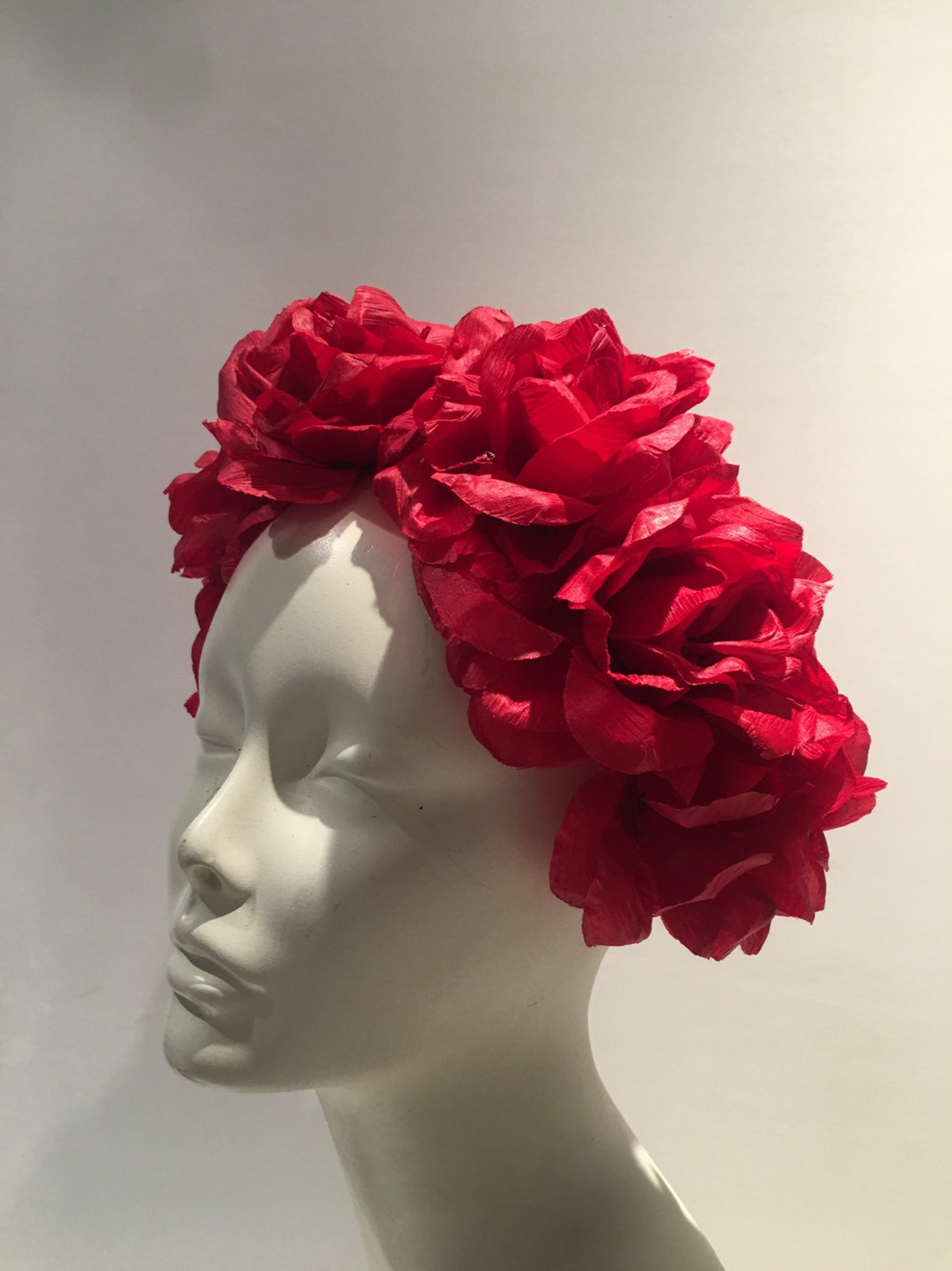 Black Rose Headband- Flower Headpiece - Etsy