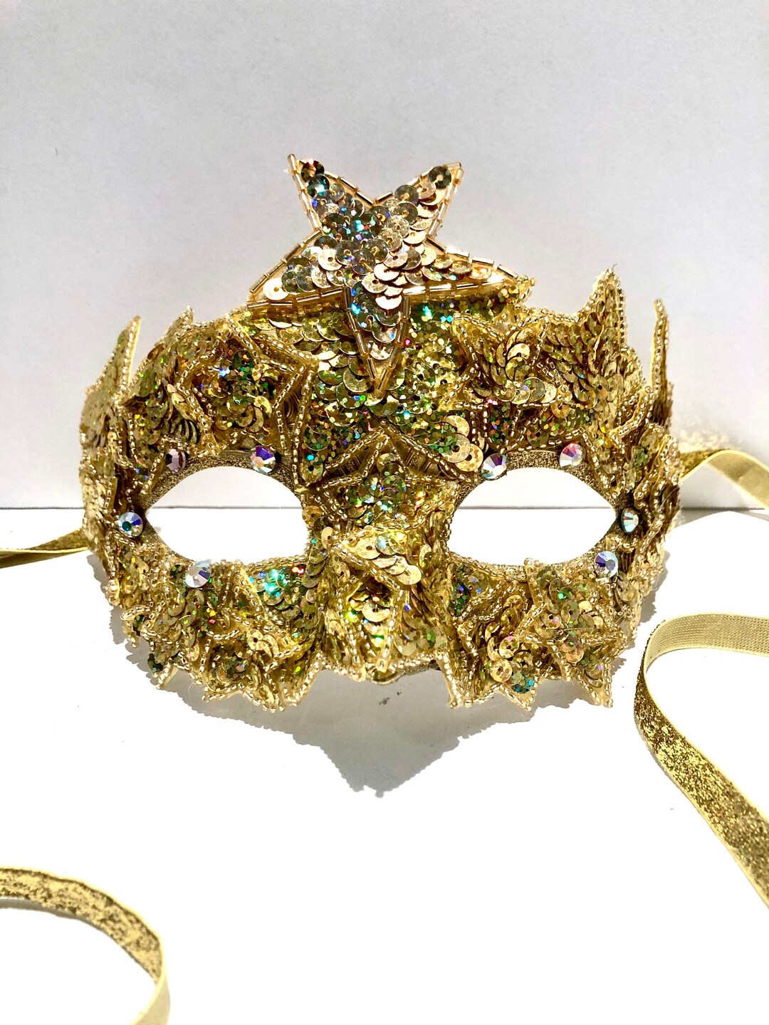Gold Star Masquerade Mask- Mardi Gras - Etsy