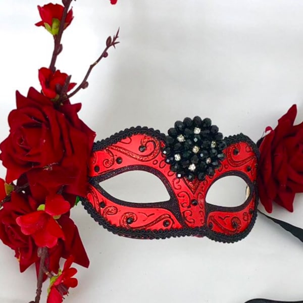 Red Masquerade Mask - Etsy