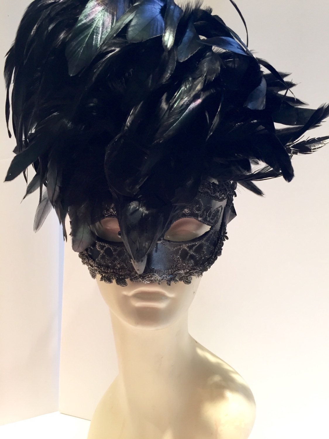 Black Bird Masquerade Mask Mardi Gras Halloween Mask - Etsy