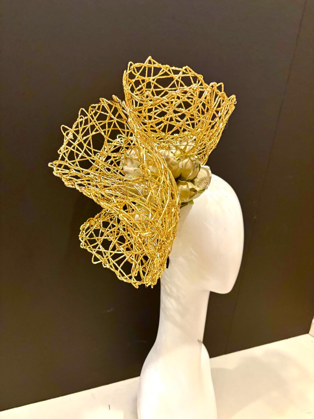 Gold Fascinator Hat -derby- Unique Hat - Etsy