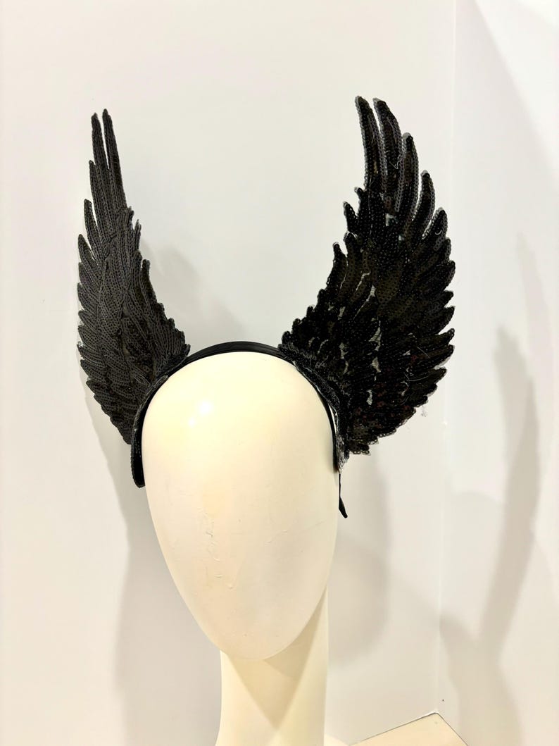 Wing Headpiece- Black Headdress - Etsy